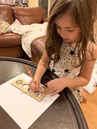 Bodima Educational Wood Handwriting Stencil Set | Easy-to-Use Writing Guide for Kids & Preschoolers | Letters & Number Stencils for More Convenient Handling & Tracing | Reusable Boards (Shapes)