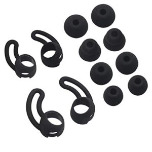 zotech replacement earpads eartips earbuds ear hooks for beats flex urbeats beatsx beats tour. soft wing tips 2 size 2 pairs & ear tips 4 size 4 pairs (black)