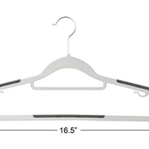 Finnhomy Bar Design Heavy Duty 50 Pack Plastic Hangers, Durable Clothes Hangers with Non-Slip Pads, Great for Shirts, Pants, Scarves, Strong Enough for Coat, Gray