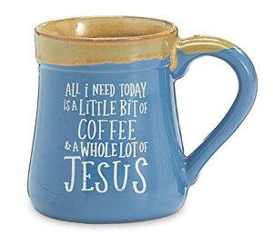 burton and burton 9735498 a little coffee a lot of jesus porcelain mug, 18 ounce