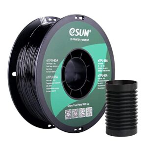 esun 1.75mm tpu 95a flexible 3d printer filament 1kg spool (2.2lbs), black