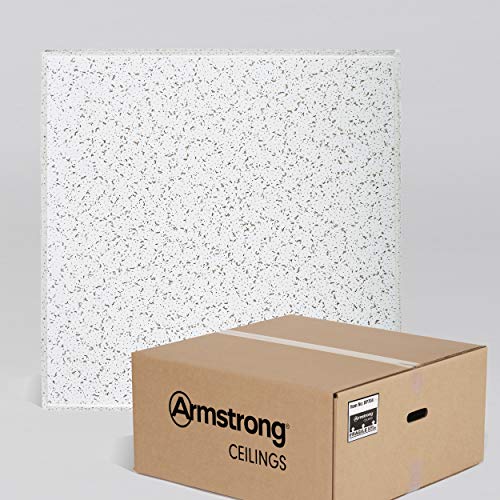 Armstrong Ceiling Tiles; 2x2 Ceiling Tiles - 16 pcs White Ceiling Tiles; Acoustic Ceilings for Suspended Ceiling Grid; CORTEGA 704