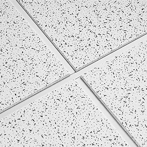 Armstrong Ceiling Tiles; 2x2 Ceiling Tiles - 16 pcs White Ceiling Tiles; Acoustic Ceilings for Suspended Ceiling Grid; CORTEGA 704