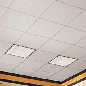 Armstrong Ceiling Tiles; 2x2 Ceiling Tiles - 16 pcs White Ceiling Tiles; Acoustic Ceilings for Suspended Ceiling Grid; CORTEGA 704