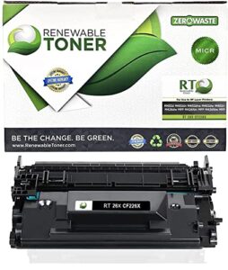 rt compatible 26x micr toner high yield replacement for hp cf226x 26a cf226a | lj pro printer mfp m426 m426fdw m426fdn m426dw m402 m402n m402dw m402dn | check printing ink cartridge