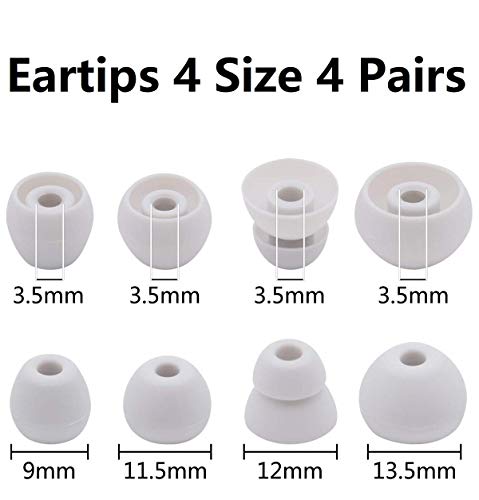 Zotech Replacement Earpads Eartips Earbuds Ear Hooks for Urbeats BeatsX Beats Tour. Soft Wing Tips 2 Size 2 Pairs & Ear Tips 4 Size 4 Pairs (White)