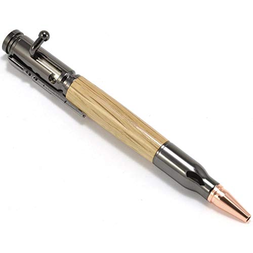 WUDWURK Whiskey Barrel Wood Bolt Action Ballpoint Pen (JD Whiskey Barrel, Pen Only)