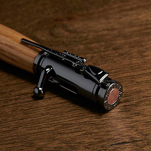 WUDWURK Whiskey Barrel Wood Bolt Action Ballpoint Pen (JD Whiskey Barrel, Pen Only)