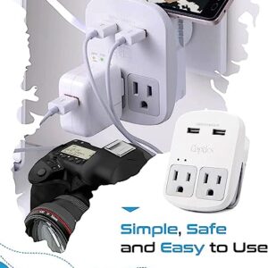 Ceptics Safest Travel Adapter Kit, Dual USB for iPhone, Chargers, Cell Phones, Laptop Perfect for Travelers - 3.6A with Qc. 3.0 Charge Faster