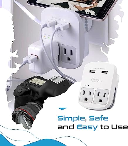 Ceptics Safest Travel Adapter Kit, Dual USB for iPhone, Chargers, Cell Phones, Laptop Perfect for Travelers - 3.6A with Qc. 3.0 Charge Faster