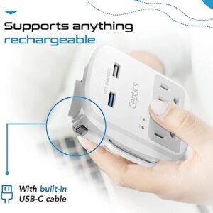 Ceptics Safest Travel Adapter Kit, Dual USB for iPhone, Chargers, Cell Phones, Laptop Perfect for Travelers - 3.6A with Qc. 3.0 Charge Faster