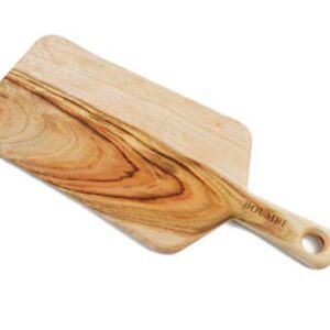 BOUMBI Fragrant Camphor Laurel Wood Cutting Board with Handle(15.7x6.3x0.55 inches paddle)