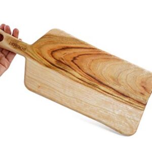 BOUMBI Fragrant Camphor Laurel Wood Cutting Board with Handle(15.7x6.3x0.55 inches paddle)