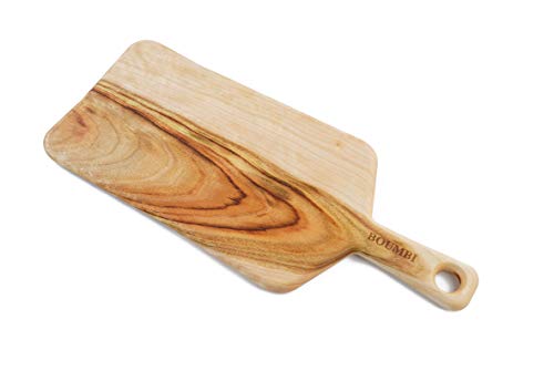 BOUMBI Fragrant Camphor Laurel Wood Cutting Board with Handle(15.7x6.3x0.55 inches paddle)