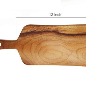 BOUMBI Fragrant Camphor Laurel Wood Cutting Board with Handle(15.7x6.3x0.55 inches paddle)