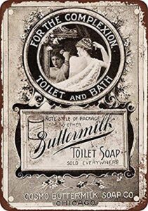 houseuse 1895 buttermilk toilet soap vintage look reproduction metal tin sign 8x12 inches