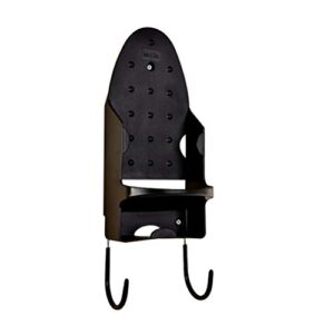 yardwe wall mounted iron rest hanging ironing board holder bathroom living room shelf organizer shower storage rack hook (black)