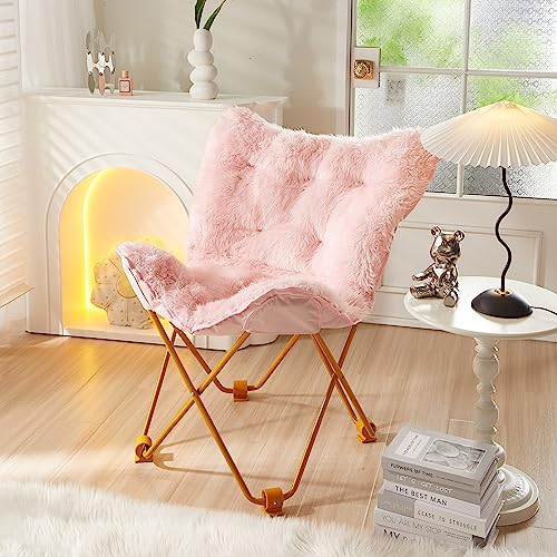 Urban Shop Mongolian Butterfly Chair, Blush