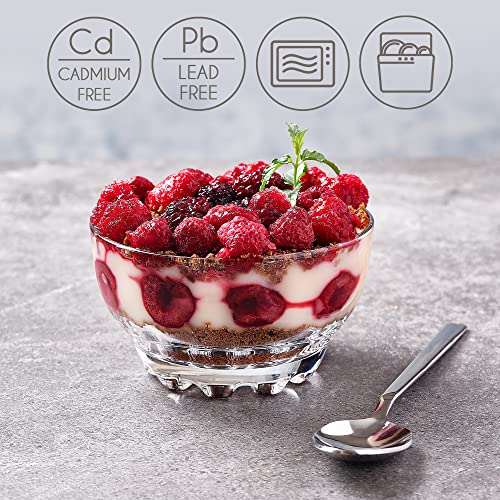 Volarium Glass Bowls Set for Kitchen Prep, Small Glass Bowls for Dessert, Snack, Fruit, or Nuts, 9.5 ounce Capacity Dip Bowls, Set of 6, Premium Quality Clear Glass