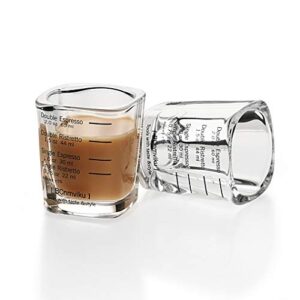 espresso shot glasses measuring cup liquid heavy glass wine glass shot glass 26-incremental measurement 2 oz 2 features 60ml (sturdy-2 pack)