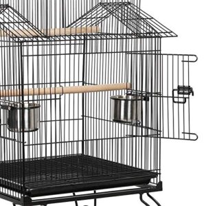 Yaheetech 55-inch Rolling Standing Triple Roof Top Medium Parrot Cage for Mid-Sized Parrots Cockatiels Sun Parakeets Green Cheek Conures Caique Pet Bird Cage with Detachable Stand