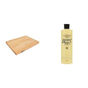 john boos r03 maple wood edge grain reversible cutting board, 20 inches x 15 inches x 1.5 inches and john boos mysb mystery butcher block oil