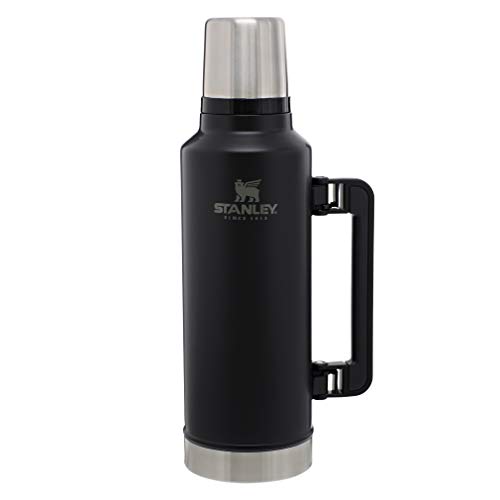 Stanley Classic Vacuum Insulated Wide Mouth Bottle - BPA-Free 18/8 Stainless Steel Thermos for Cold & Hot Beverages – Keeps Liquid Hot or Cold for Up to 24 Hours – Matte Black, 2 QT