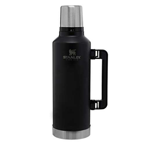 Stanley Classic Vacuum Insulated Wide Mouth Bottle - BPA-Free 18/8 Stainless Steel Thermos for Cold & Hot Beverages – Keeps Liquid Hot or Cold for Up to 24 Hours –  Matte Black, 2.5qt