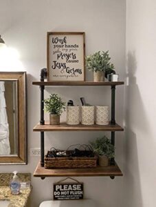 fodue industrial pipe shelving bookshelf rustic modern wood ladder storage shelf 3 tiers retro wall mount pipe design diy shelving