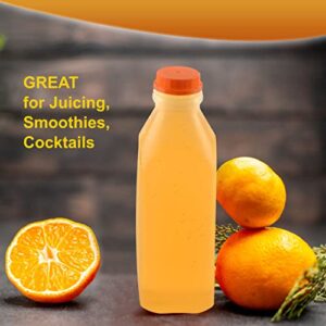 [20 PACK] Empty Plastic Juice Bottles with Tamper Evident Caps 32 OZ - Smoothie Bottles - Ideal for Juices, Milk, Smoothies, Picnic's and even Meal Prep by EcoQuality Juice Containers