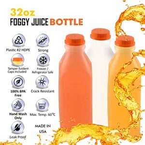 [20 PACK] Empty Plastic Juice Bottles with Tamper Evident Caps 32 OZ - Smoothie Bottles - Ideal for Juices, Milk, Smoothies, Picnic's and even Meal Prep by EcoQuality Juice Containers