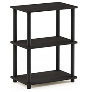 furinno turn-n-tube no tool 3-tier storage shelf, narrow, french oak grey/black