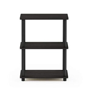 Furinno Turn-N-Tube No Tool 3-Tier Storage Shelf, Narrow, French Oak Grey/Black