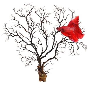 sungrow betta fish, african frog & hermit crab aquarium sea fan, tank decoration, sea willow aquarium décor