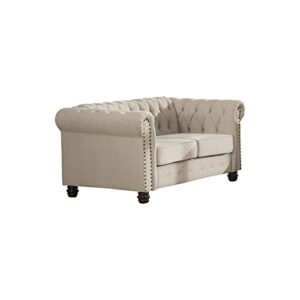 best master furniture venice upholstered loveseat, beige