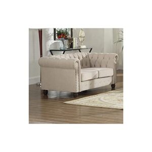 Best Master Furniture Venice Upholstered Loveseat, Beige