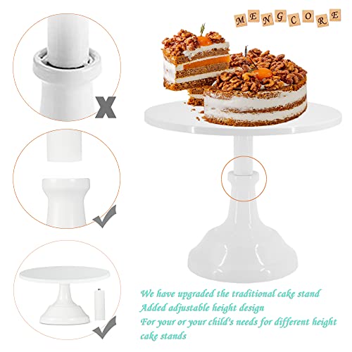 MENGCORE Grand Baker Cake Stand 10 inch Wedding Cake Tools Adjustable Height Fondant Cake Display Accessory for Party bakeware (White)