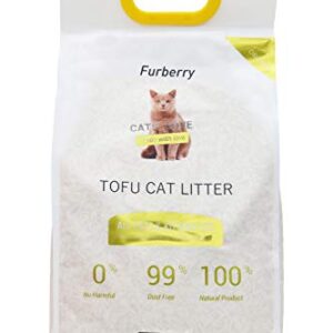 Furberry 2 Pack Natural Tofu Cat Litter Pellets Clumping Flushable Kitten Litter for Toilet Soy Cat Litter Unscented Zero Dust Low Tracking Septic Safe