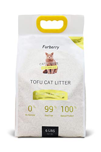 Furberry 2 Pack Natural Tofu Cat Litter Pellets Clumping Flushable Kitten Litter for Toilet Soy Cat Litter Unscented Zero Dust Low Tracking Septic Safe