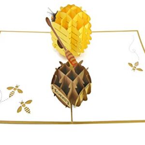 PopLife Beehive and Honeypot Pop Up Card for your HONEY! - Mothers Day Pop Up, Anniversary Card, Happy Birthday, Just Because, Gift for Her - Husband for Wife, for Daughter, for Son, for Grandkids