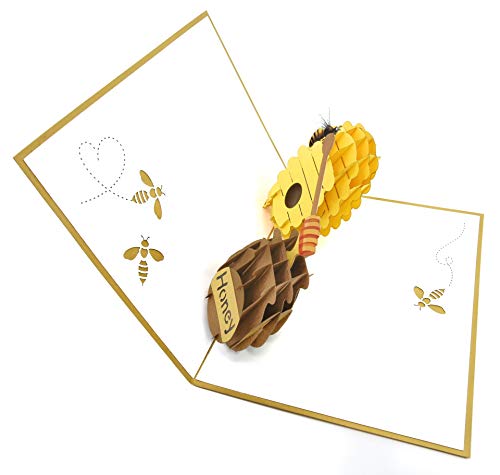 PopLife Beehive and Honeypot Pop Up Card for your HONEY! - Mothers Day Pop Up, Anniversary Card, Happy Birthday, Just Because, Gift for Her - Husband for Wife, for Daughter, for Son, for Grandkids