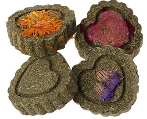 all things bunnies heart shaped natural hay treat - 3 flavors (natural)