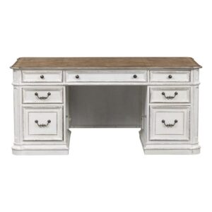 Liberty Furniture Magnolia Manor White Complete 5 Piece Desk