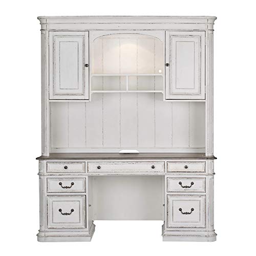 Liberty Furniture Magnolia Manor White Complete 5 Piece Desk