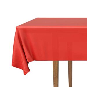 DecorRack 2 Rectangular Tablecloths -BPA- Free Plastic, 54 x 108 inch, Dining Table Cover Cloth Rectangle for Parties, Picnic, Camping and Outdoor, Disposable or Reusable in Red (2 Pack)