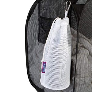 Woolite Sanitized Sock Saver Wash Bag | Prevents Fading | Stretching | Snags | Rust Free | Laundry Accessories | Clips Anywhere | White