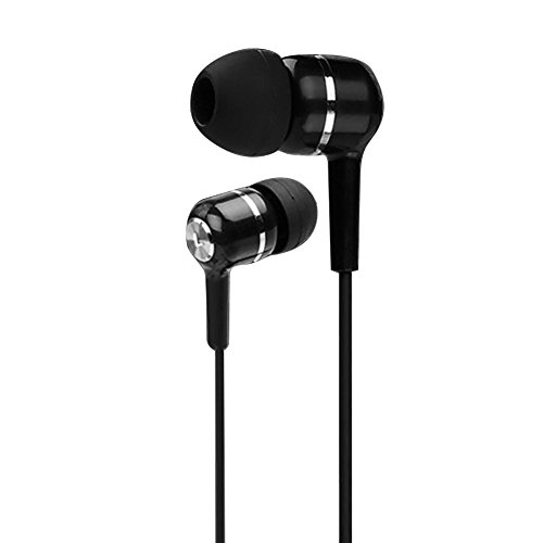 Baost Super Base Speaker Hand-Free in-Ear Headphones with Mic Microphone Earphone Noise Cancelling Earbuds Wired Earphone for Android Mp3 Players Laptop 3.5mm Audio Black