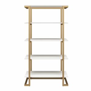 CosmoLiving by Cosmopolitan CosmoLiving Camila 5 Shelf Bookcase, White Bookshelf