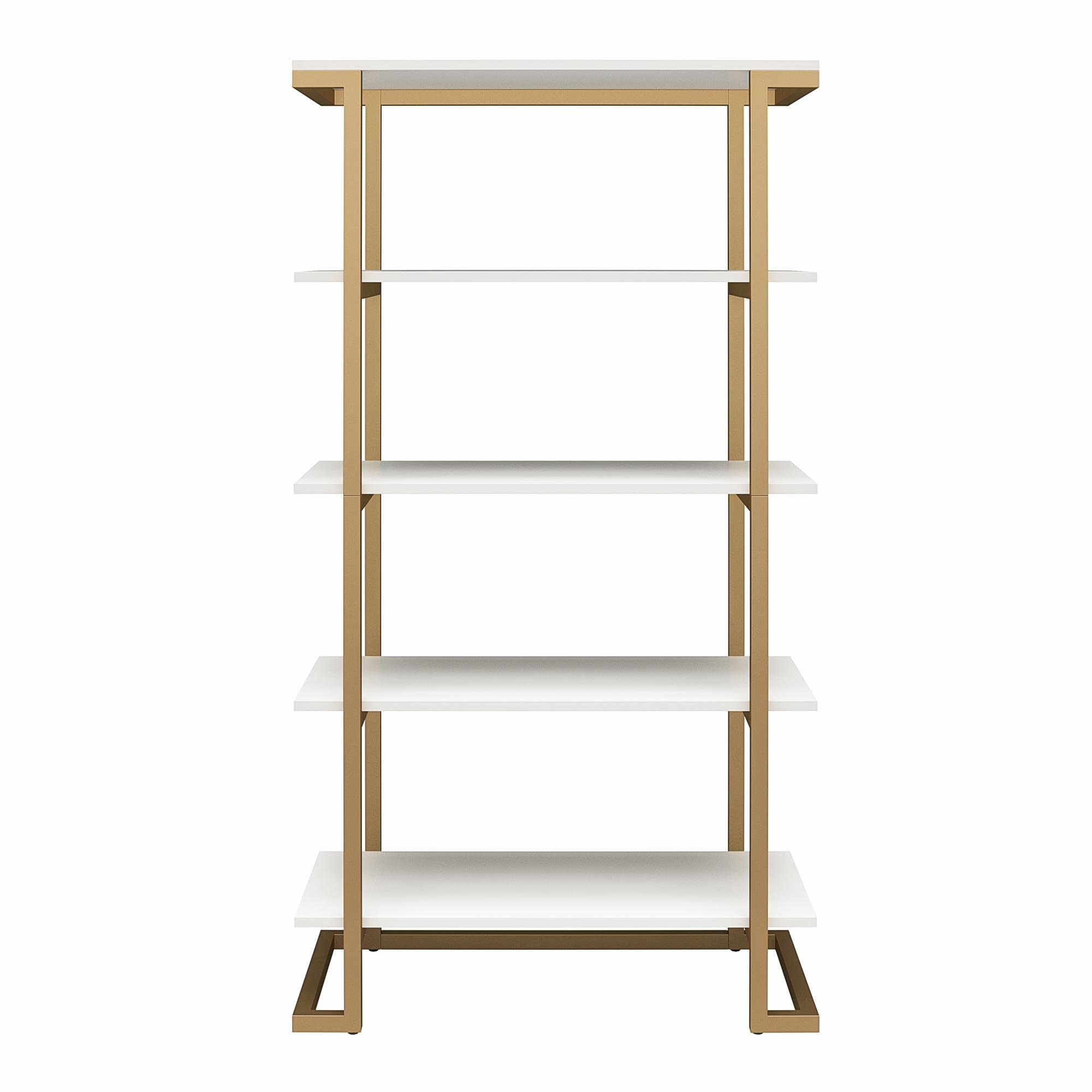 CosmoLiving by Cosmopolitan CosmoLiving Camila 5 Shelf Bookcase, White Bookshelf