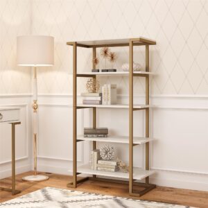 CosmoLiving by Cosmopolitan CosmoLiving Camila 5 Shelf Bookcase, White Bookshelf